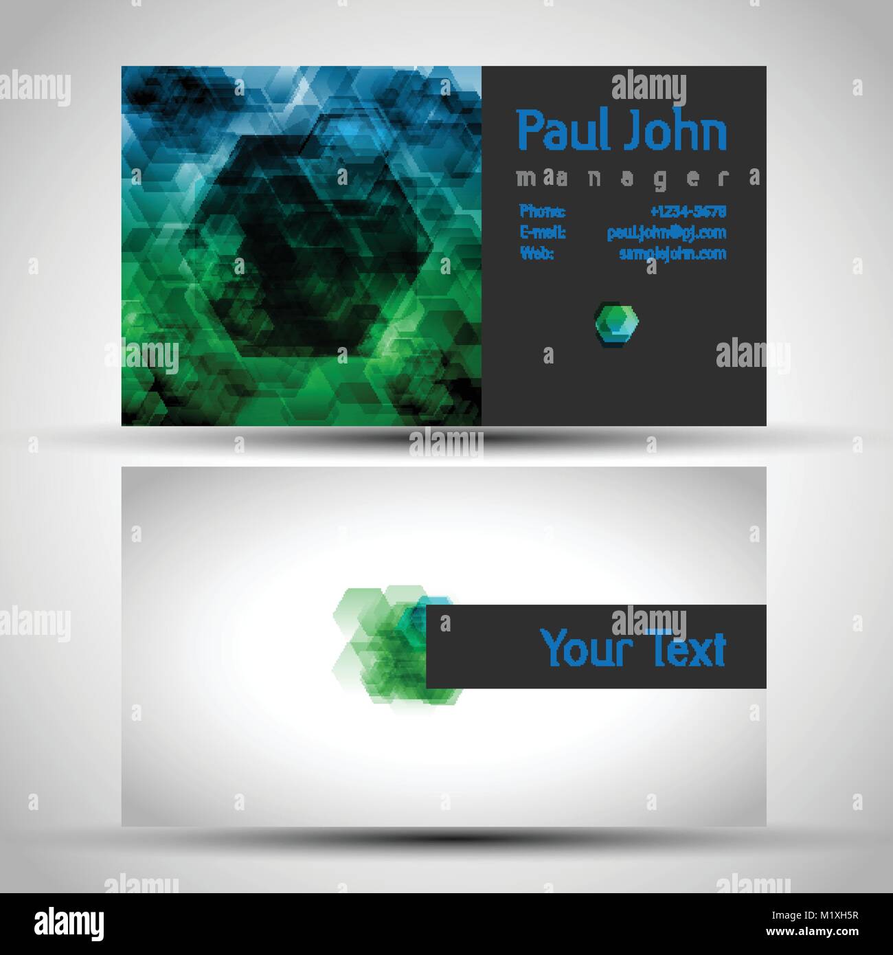 Colorful and elegant business card design with front and back side ...