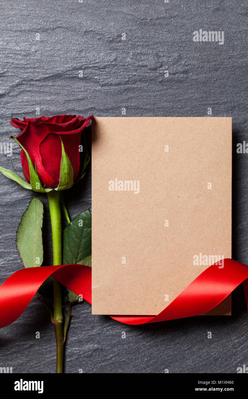 Invitation with red rose hi-res stock photography and images - Alamy