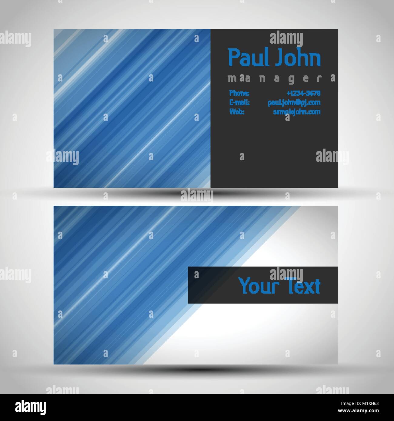 Colorful and elegant business card design with front and back side ...