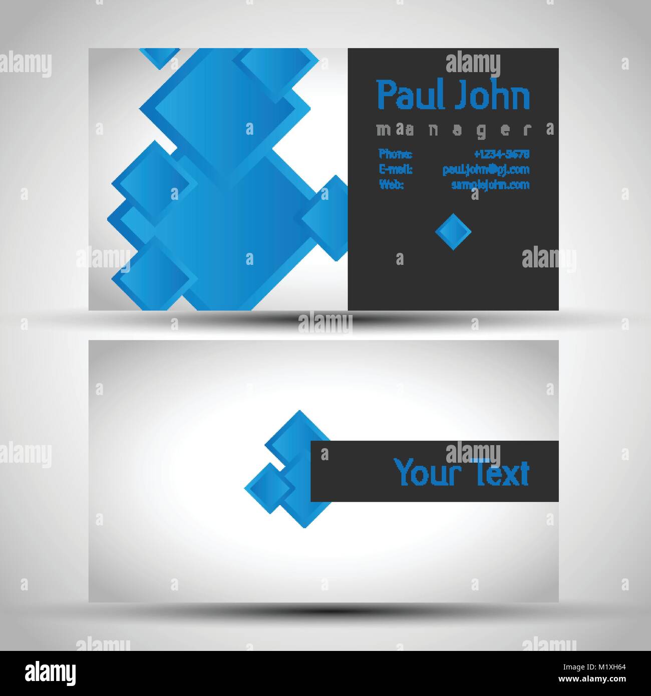 Colorful and elegant business card design with front and back side ...