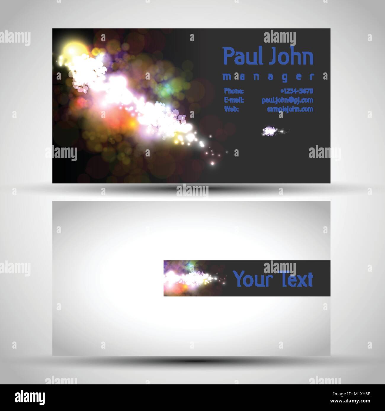 Colorful and elegant business card design with front and back side ...