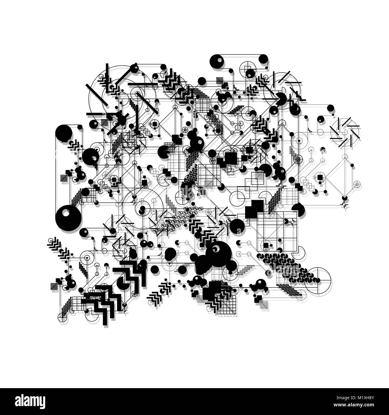 Background silhouette computer motherboard Black and White Stock Photos ...