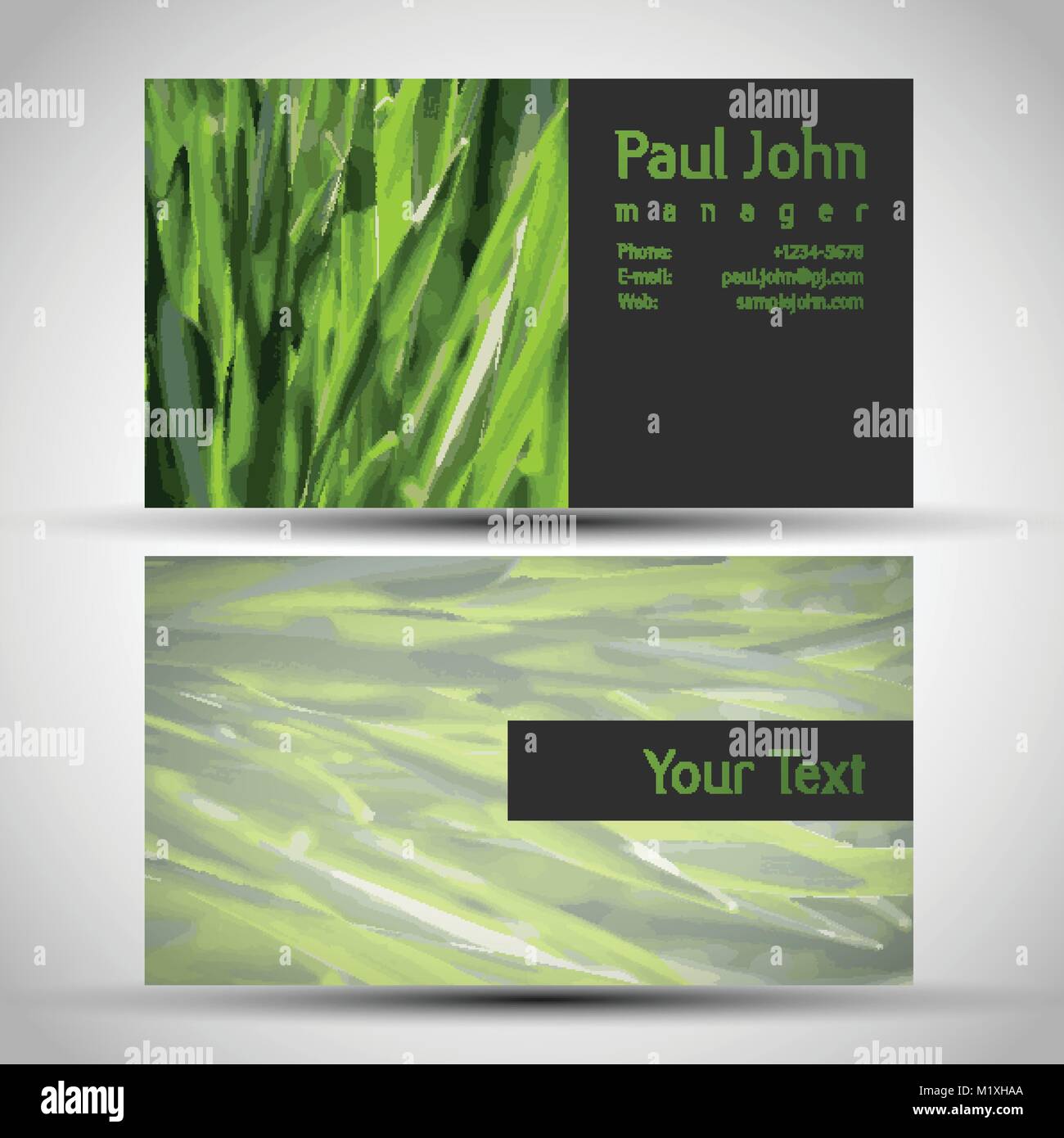 Colorful and elegant business card design with front and back side ...