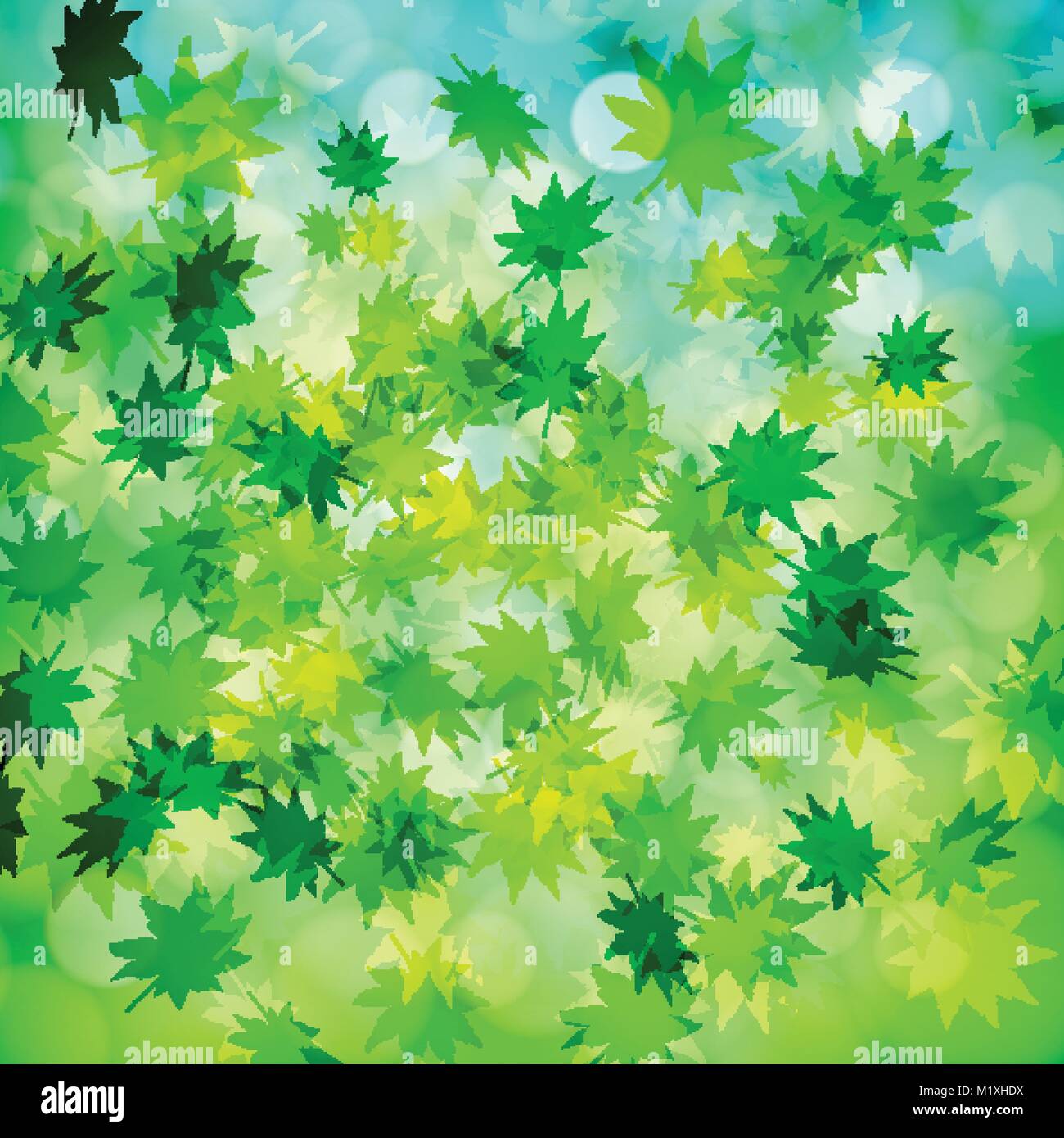 Green bokeh tree leaves Stock Vector Images - Alamy