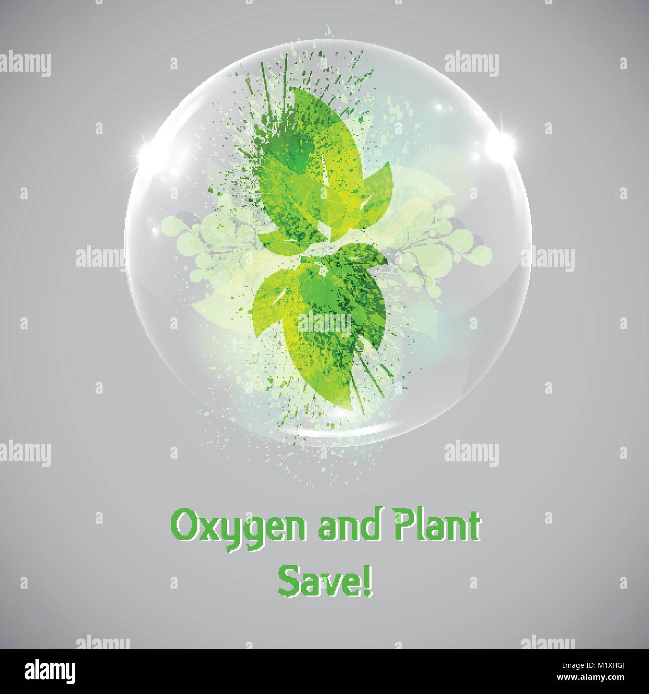 Plant and leaves in a bubble Stock Vector Image & Art - Alamy