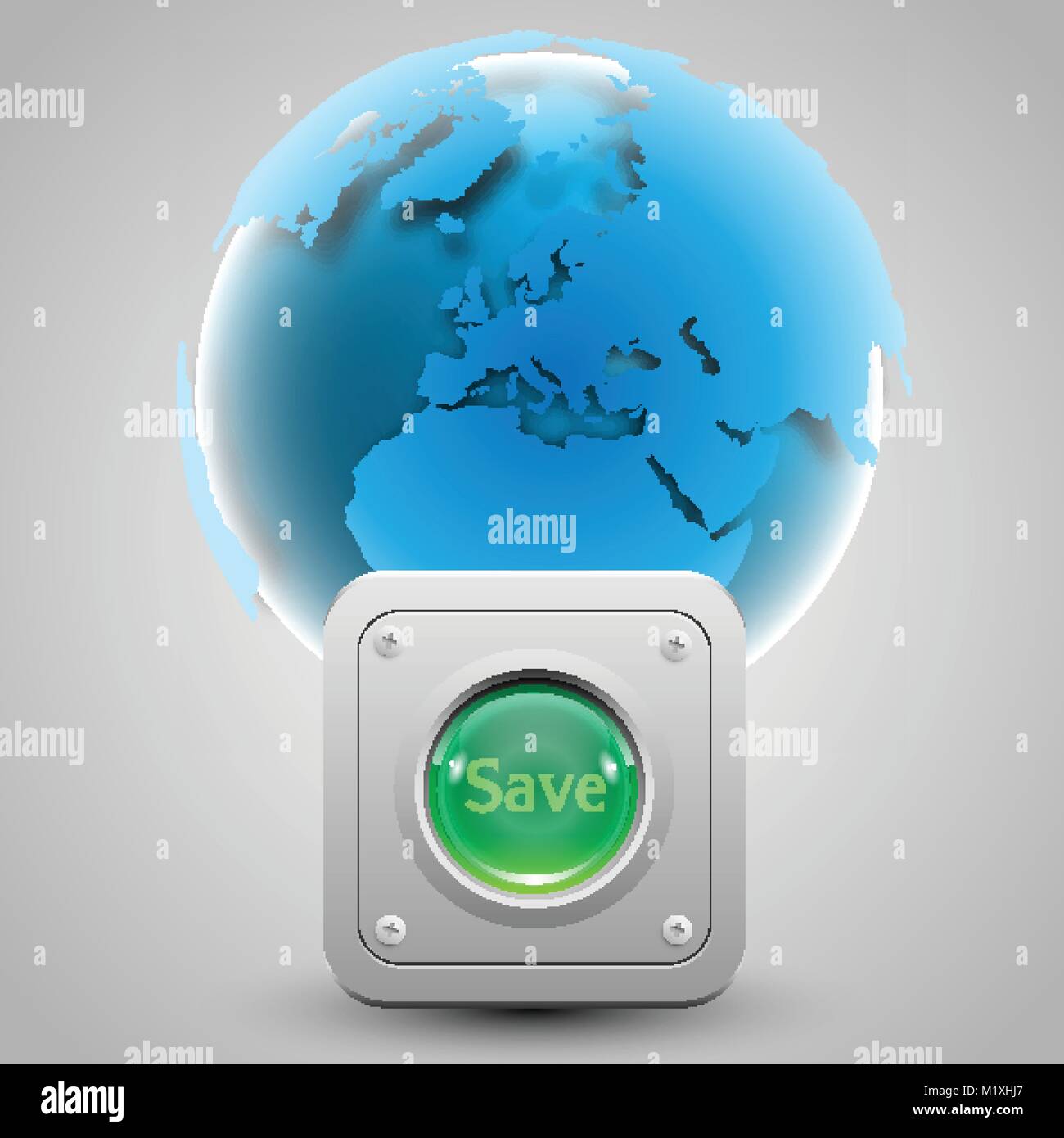 "Save the Earth" button and the Earth vector Stock Vector Image & Art ...