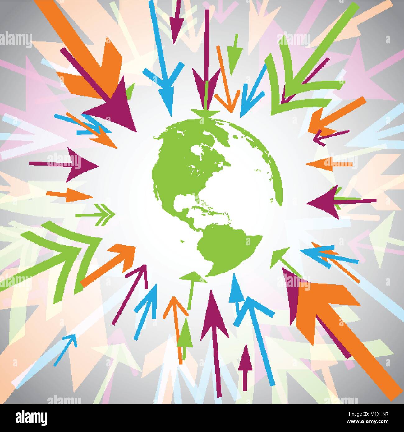 Earth with colorful arrows Stock Vector Image & Art - Alamy