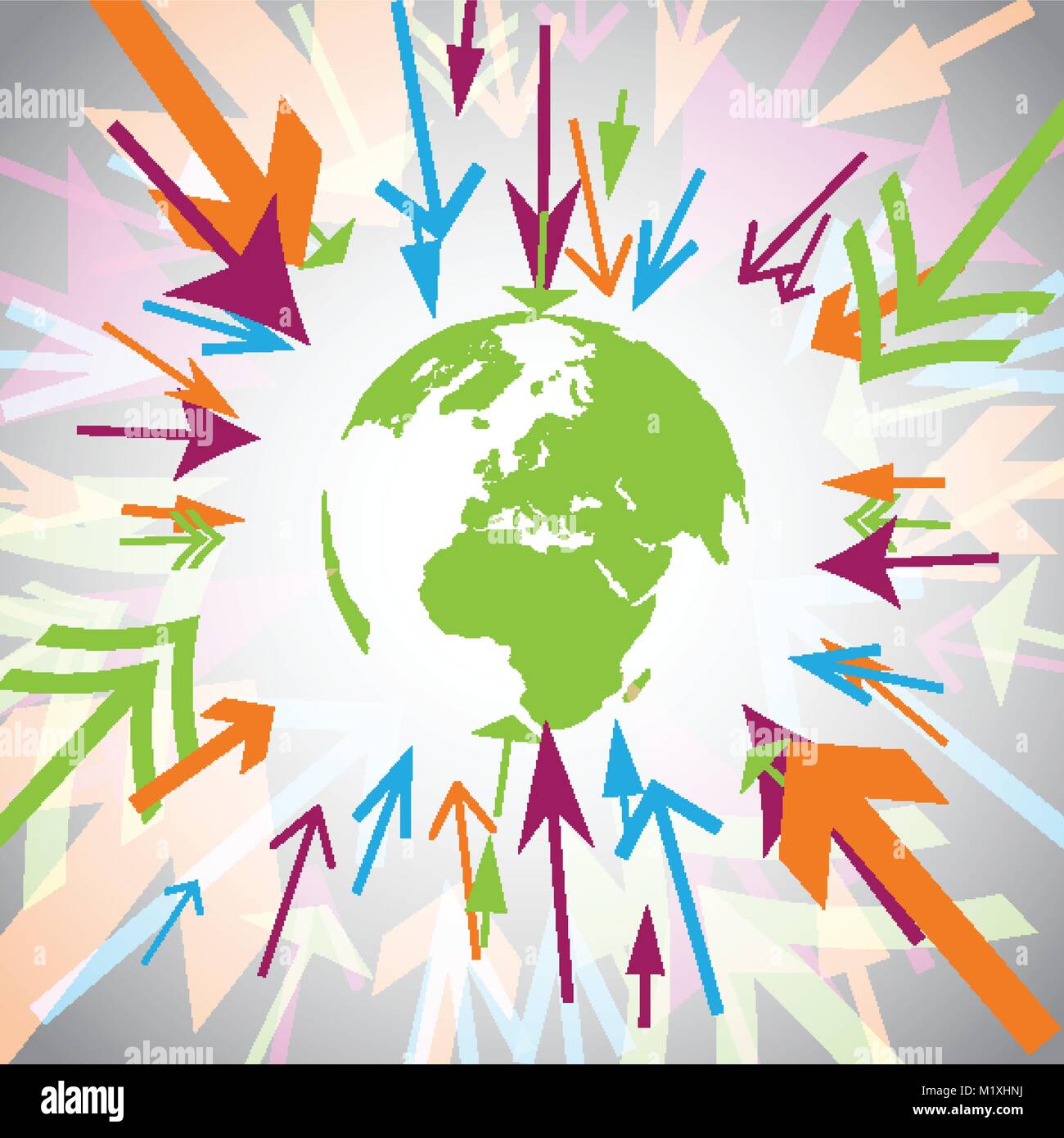 Earth with colorful arrows Stock Vector Image & Art - Alamy