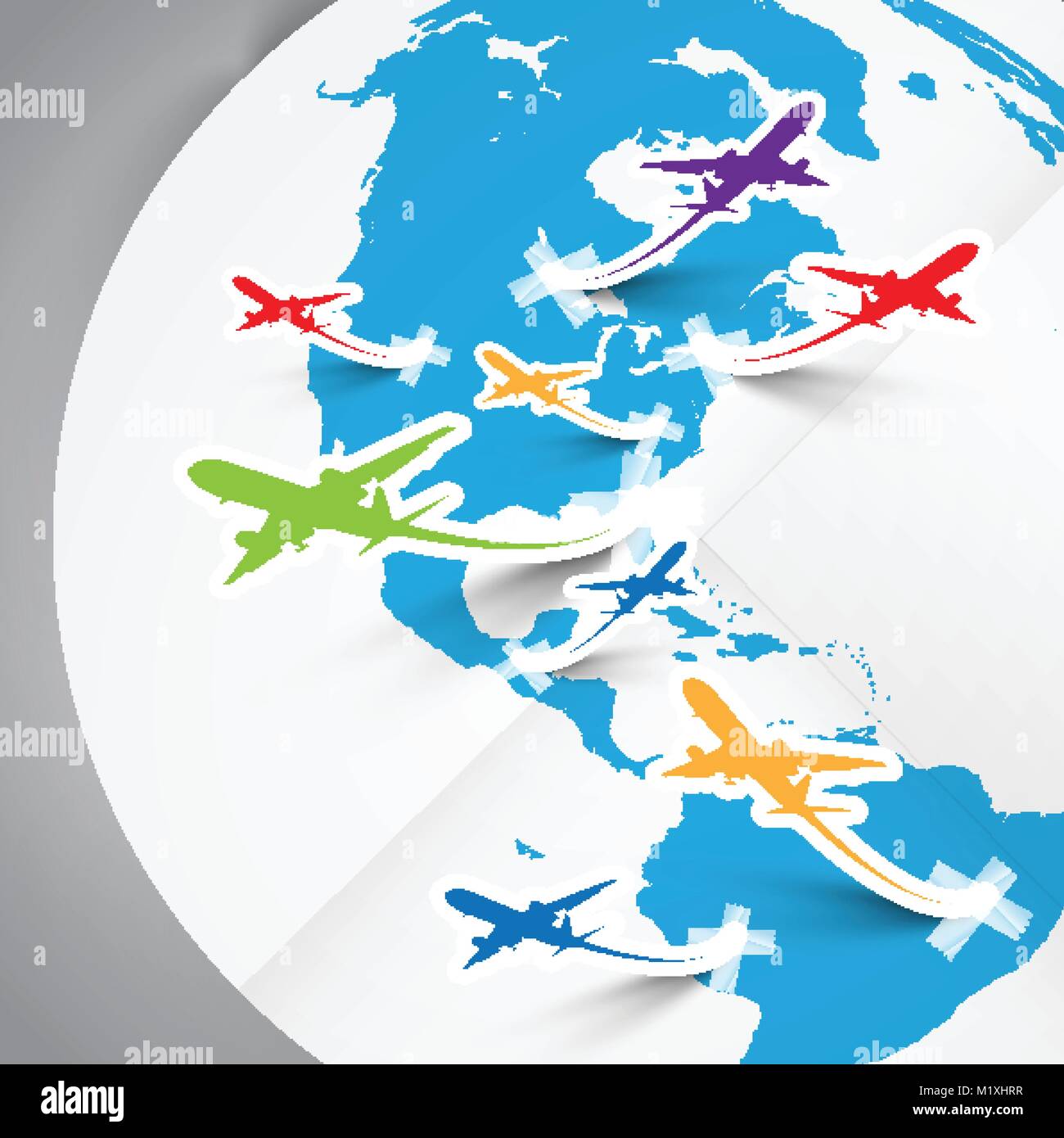 Paper vector planes and Earth Stock Vector Image & Art - Alamy