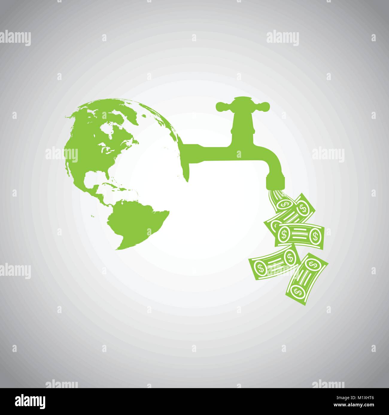 Earth with money Stock Vector Image & Art - Alamy