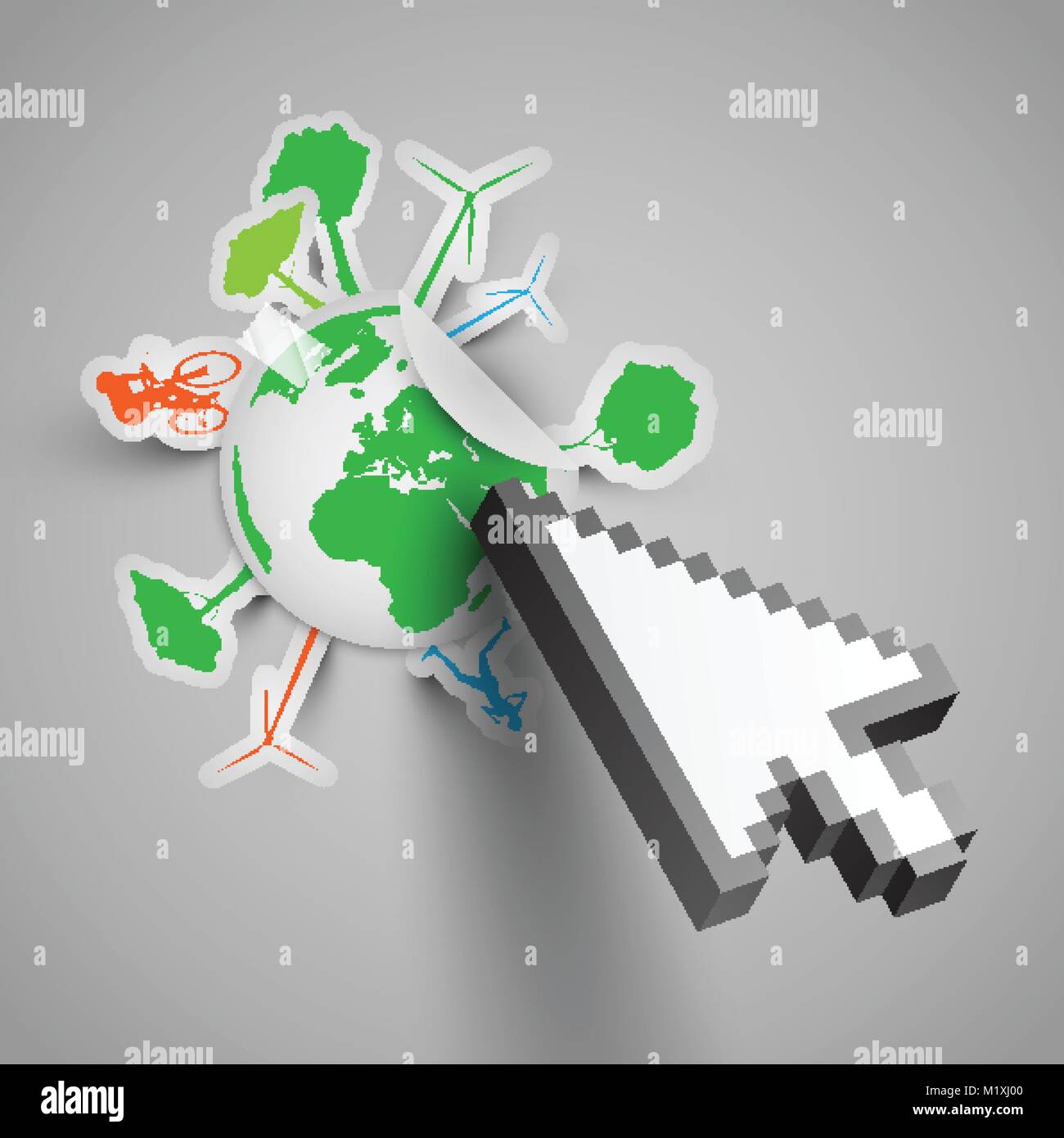 Cursor shows eco Earth Stock Vector Image & Art - Alamy