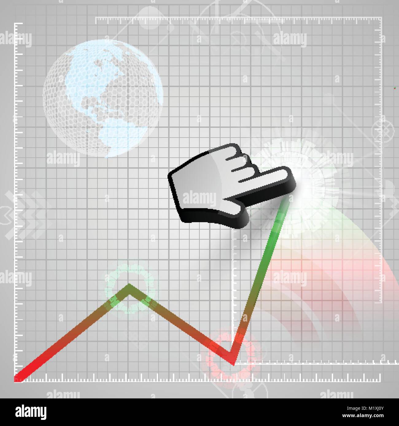 Business graph 3d hand Stock Vector Images - Alamy