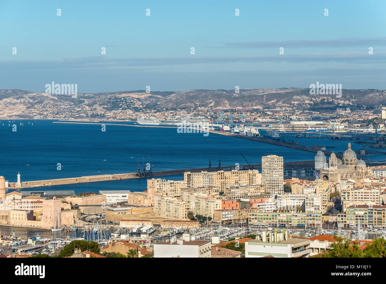 Marseille, France - December 4, 2016: Aerial panoramic view from ...