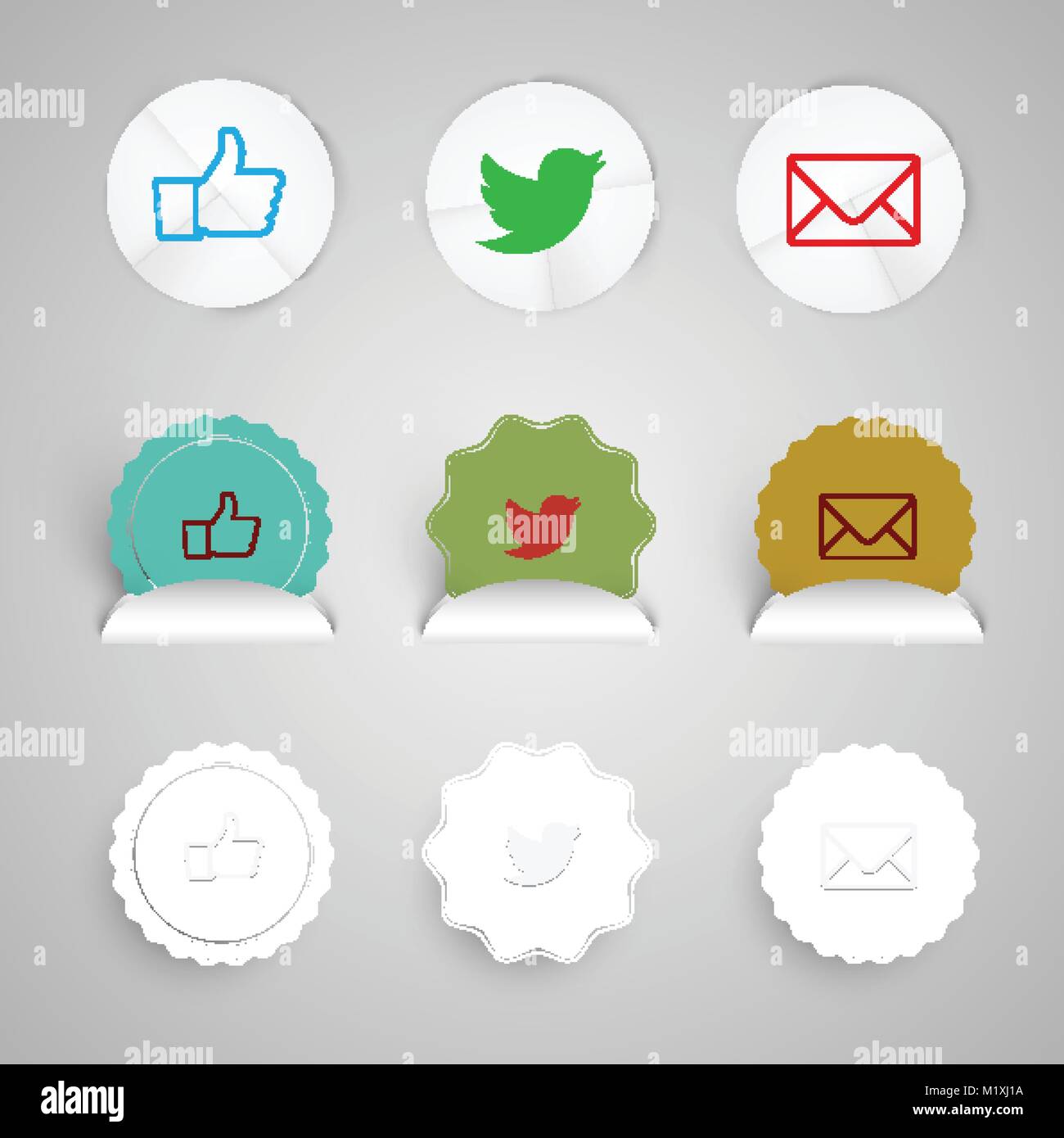 Share buttons made of paper, vector Stock Vector Image & Art - Alamy