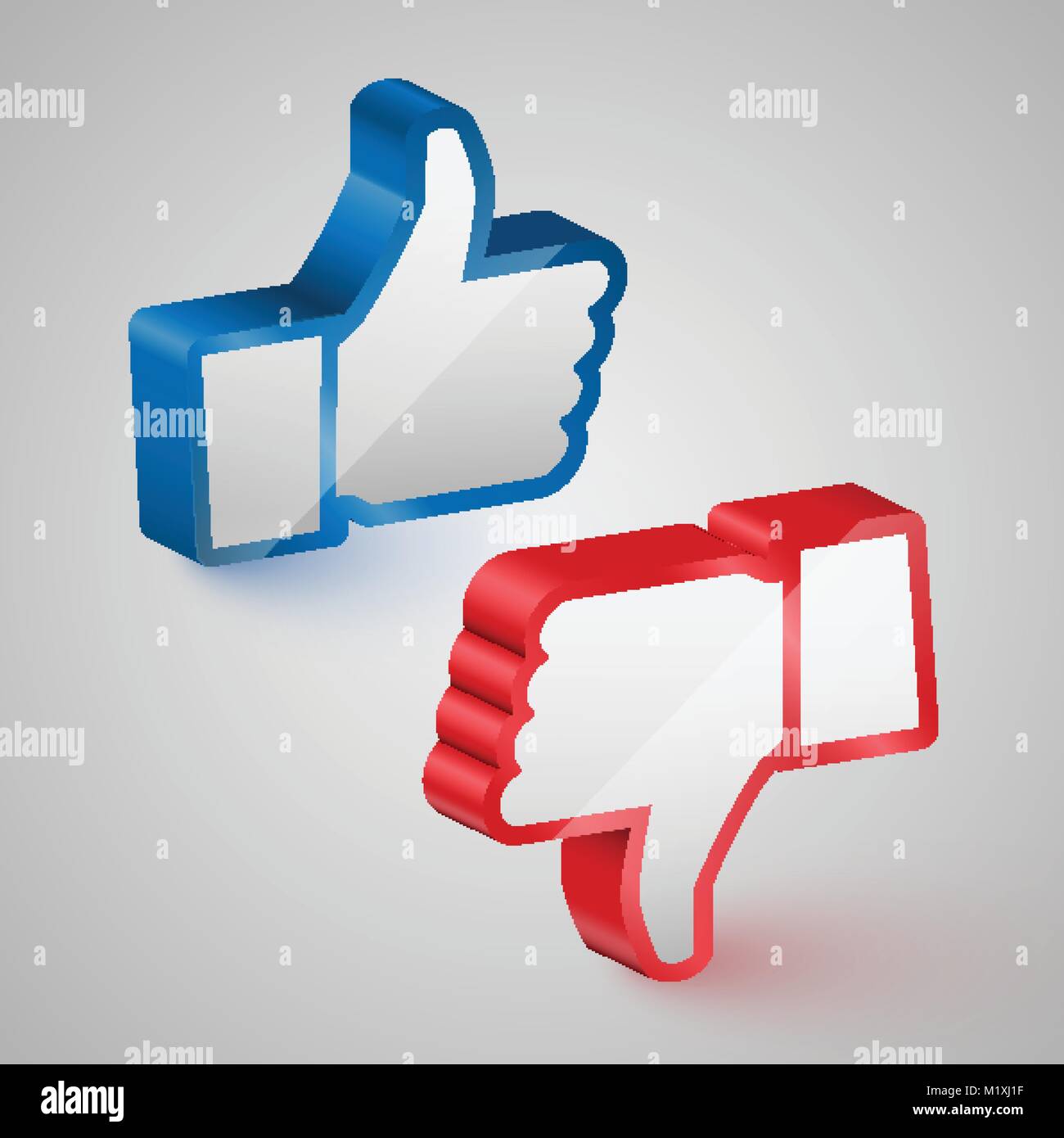 Vector background 3d like, and dislike hands Stock Vector Image & Art ...