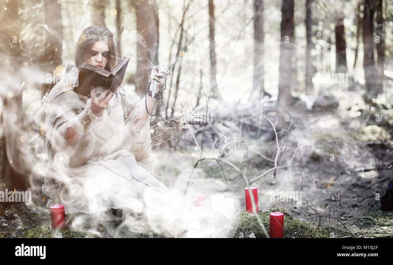 Fairy magician. A sorcerer with a glass sphere, a magical spell Stock ...