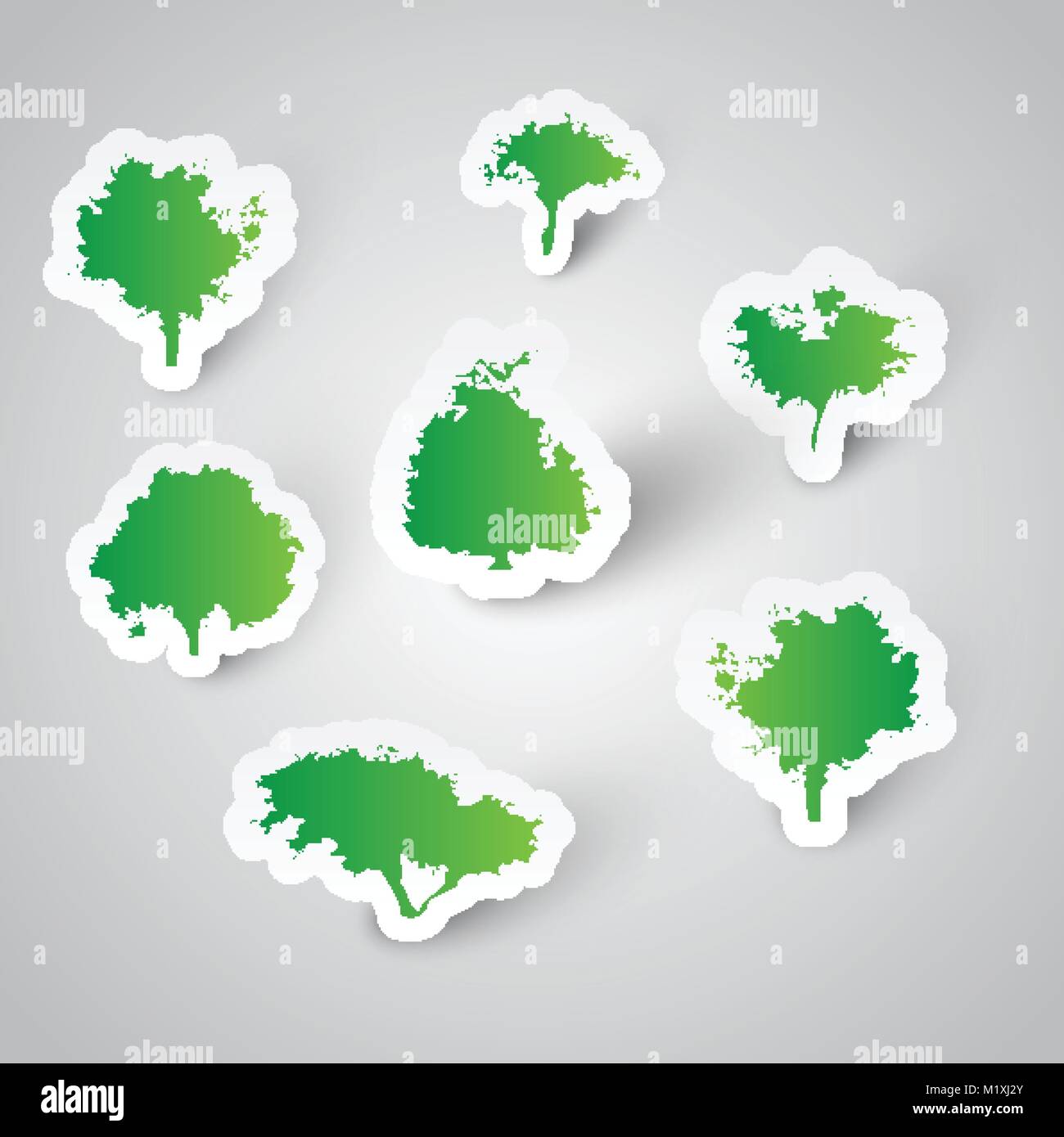 7 trees made of stickers Stock Vector Image & Art - Alamy