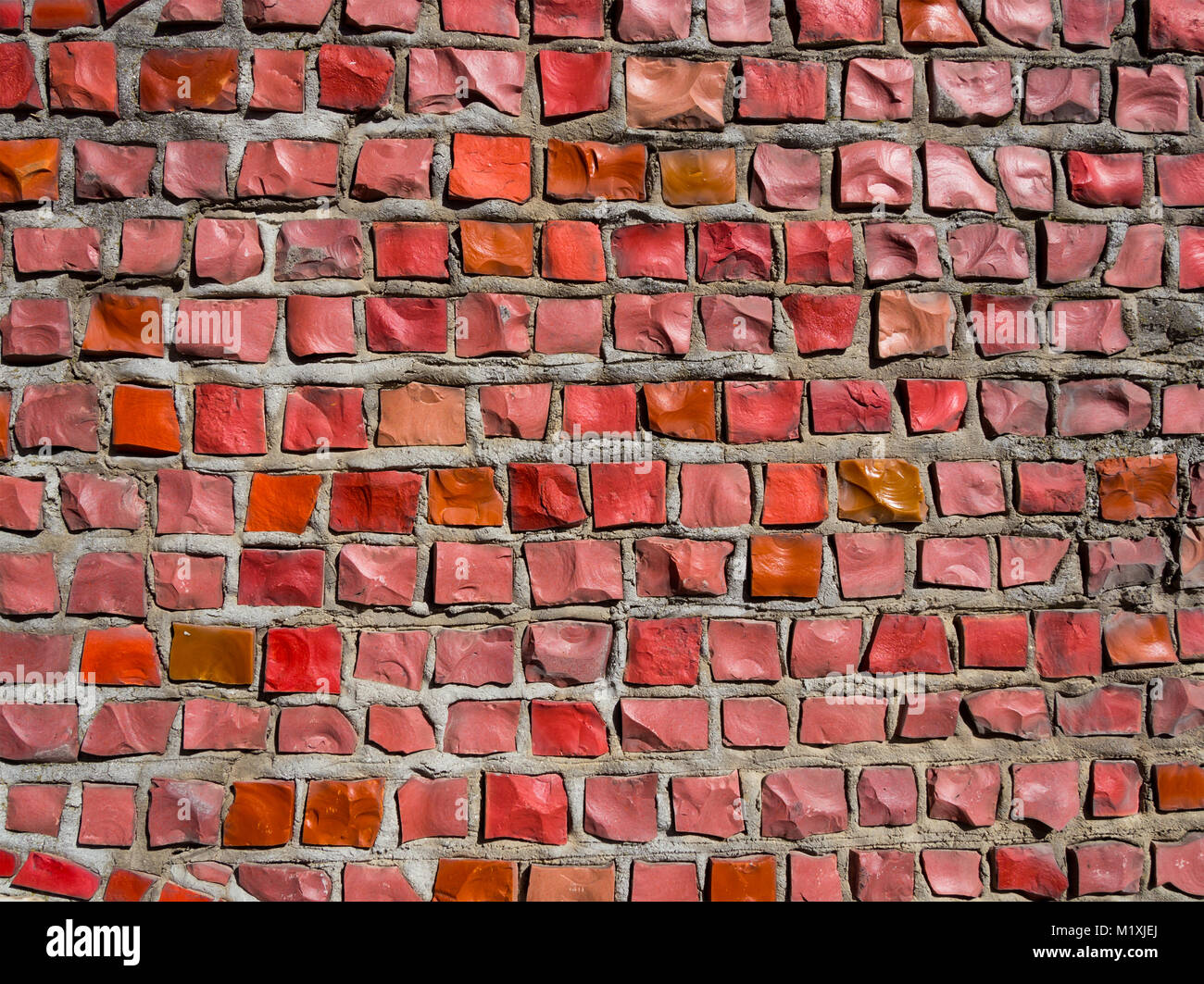 Mosaics made of red stones rectangular Stock Photo - Alamy