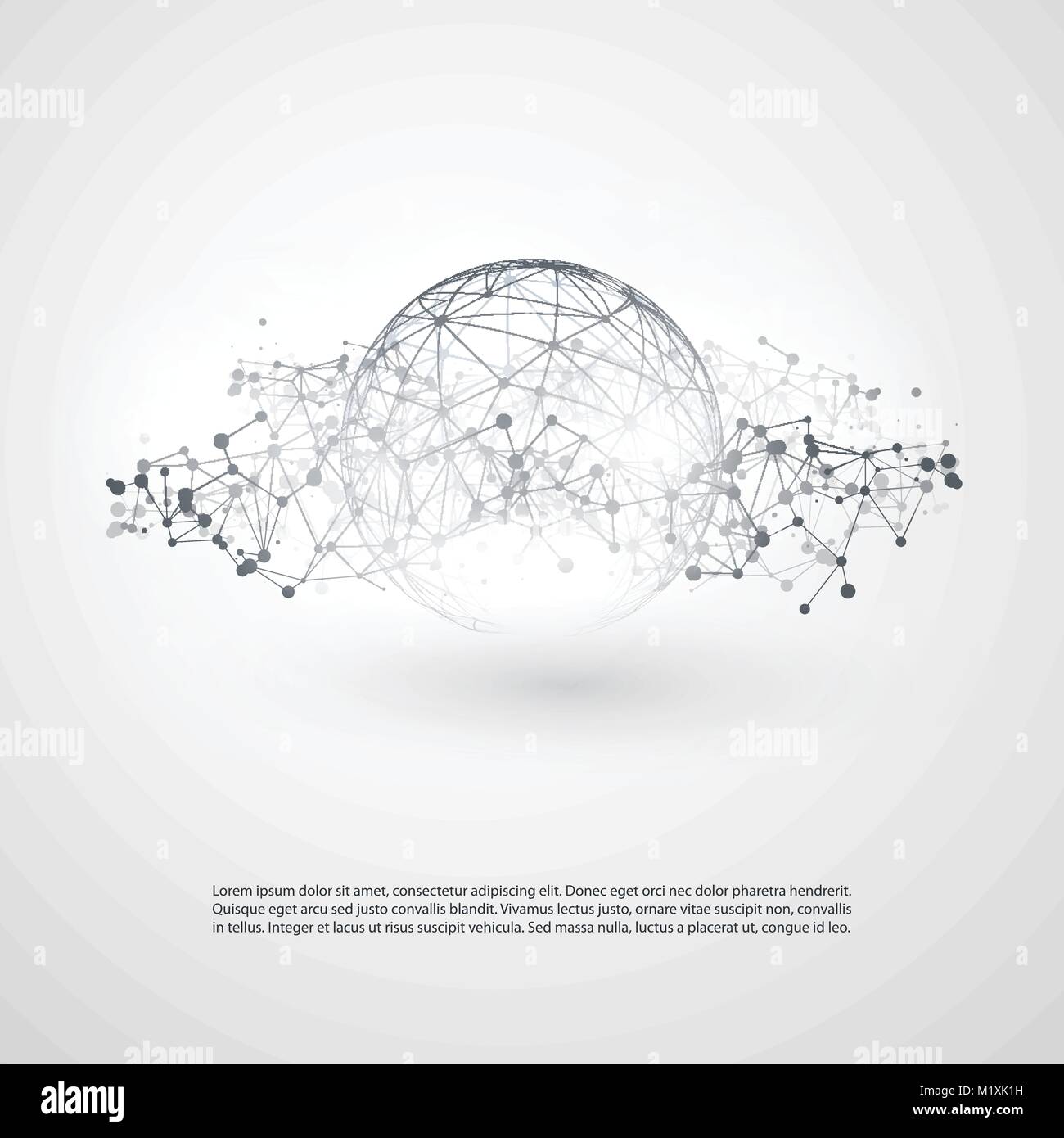 Black And White Modern Minimal Style Cloud Computing Networks Structure Network Connections