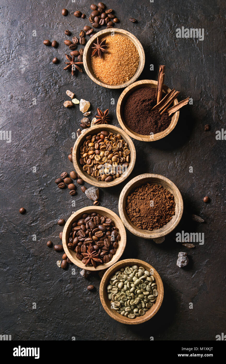 Variety of coffee beans Stock Photo - Alamy