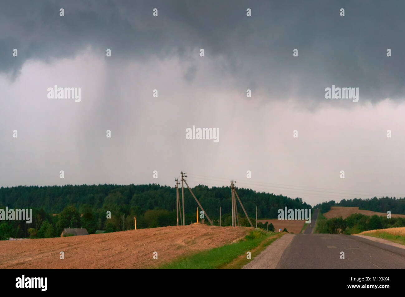 a storm is coming, storm clouds are gathering before the heavy rain ...