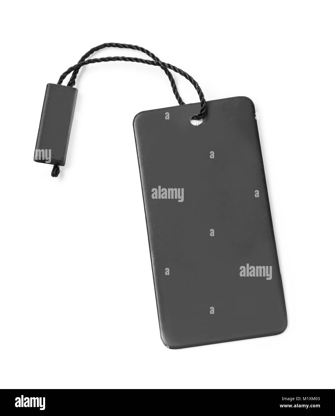 Black Tag with white background with clipping path Stock Photo - Alamy