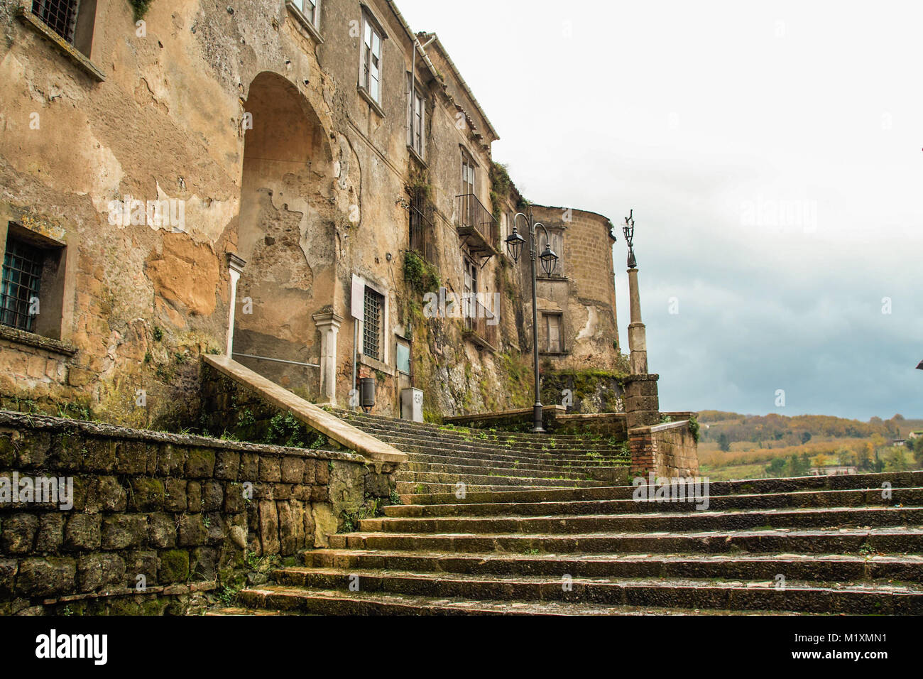 The medieval castle of the town of Tufo in Irpinia, a region of ...