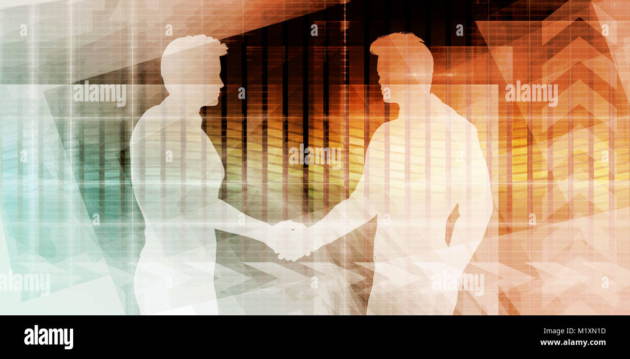 Business Handshake Between Two Companies or Parties Stock Photo - Alamy