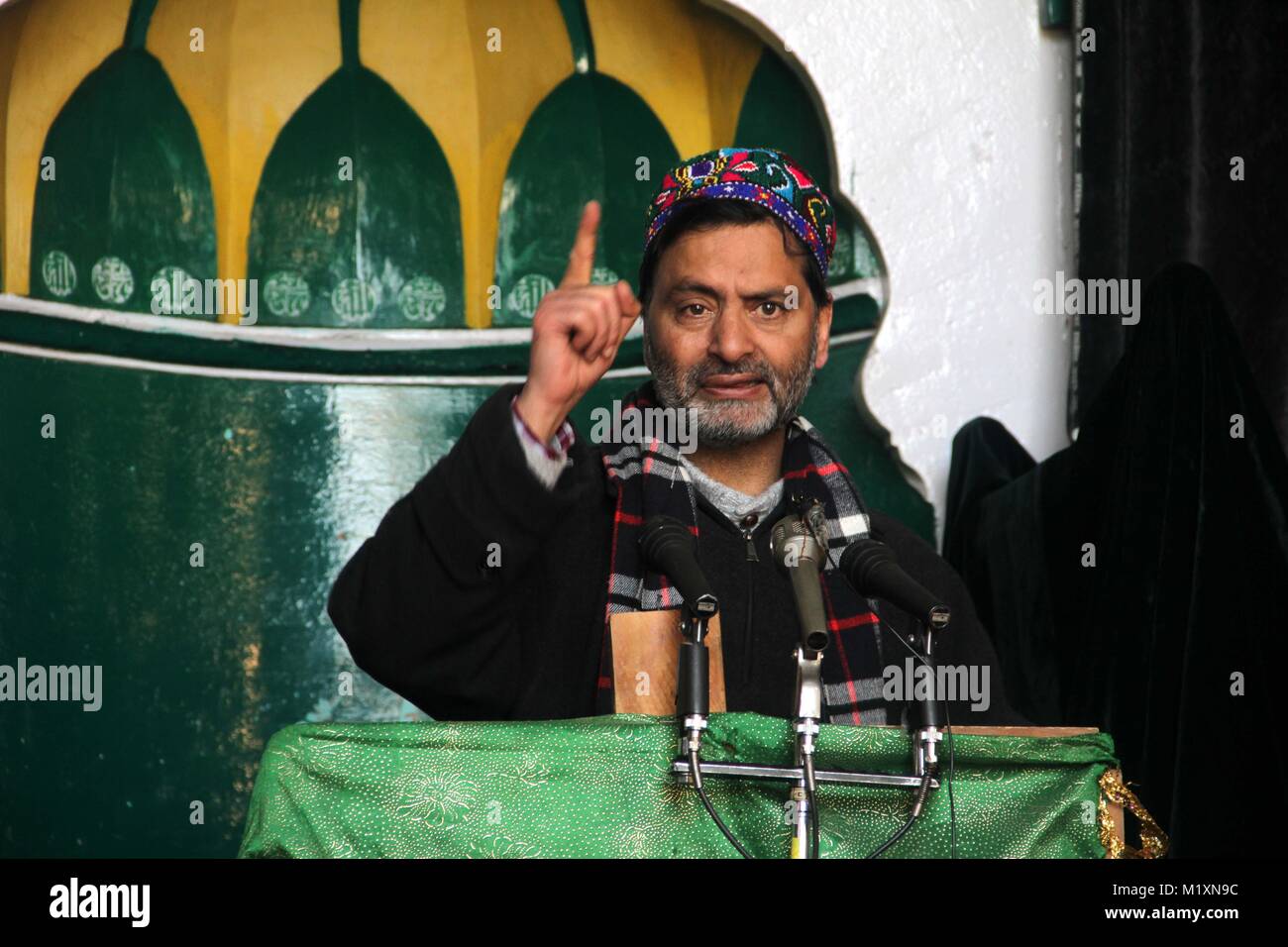 Shopian, India. 02nd Feb, 2018. JKLF Chairman Mohd Yasin Malik ...