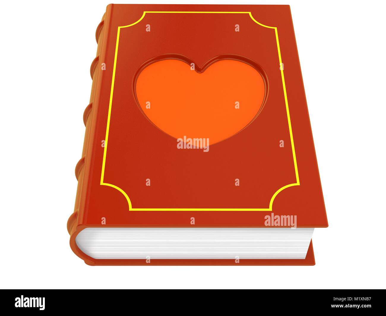 Book with heart symbol isolated on white background Stock Photo - Alamy