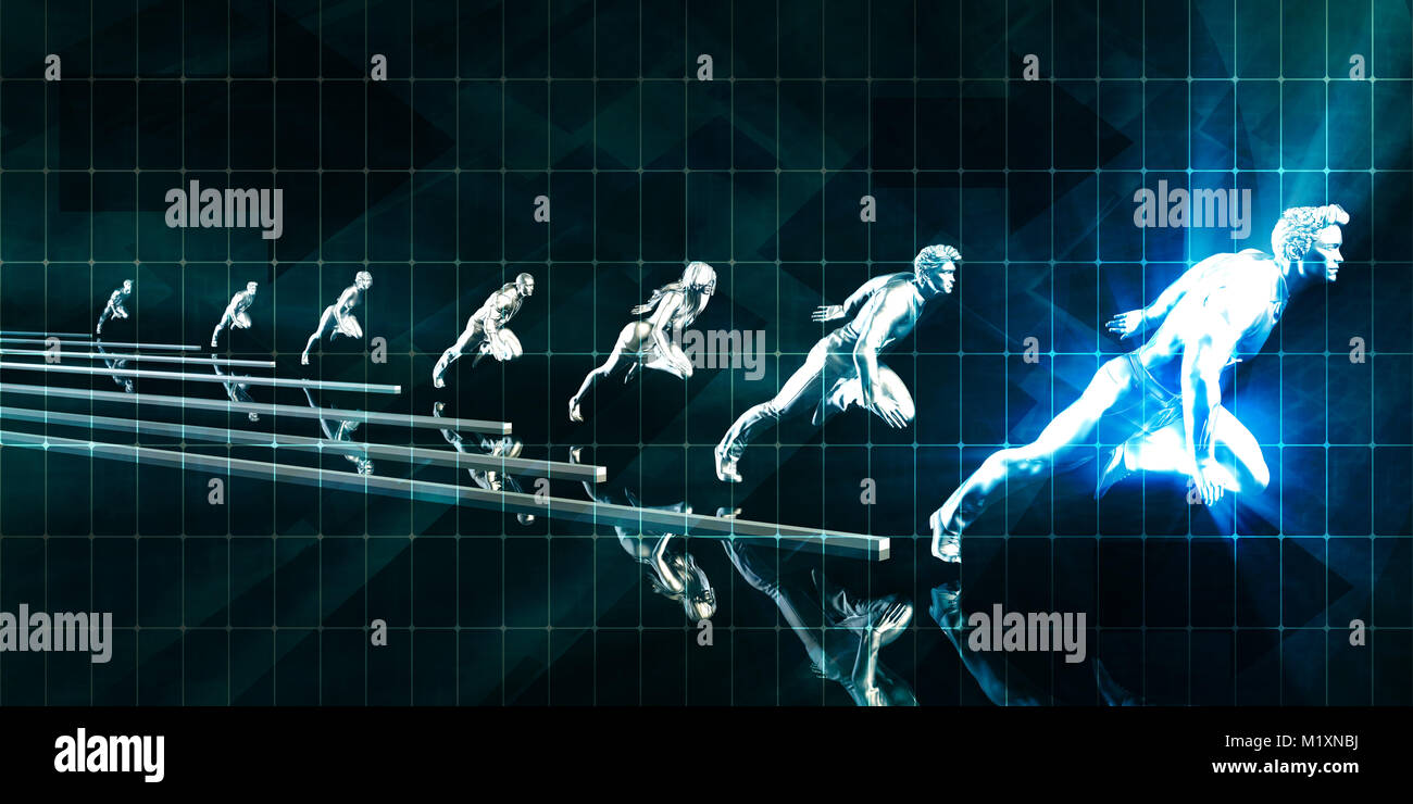 Workforce Abstract with Business People Running Ahead Stock Photo - Alamy