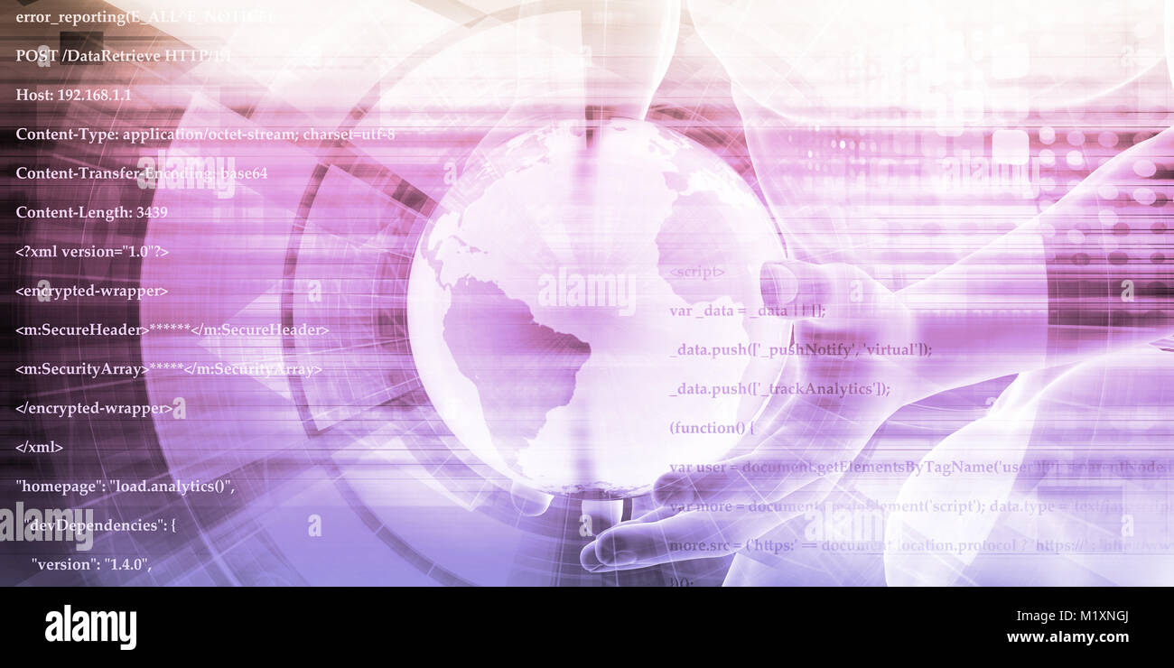 Global Digital Technology Concept with Monitors Screens Stock Photo - Alamy
