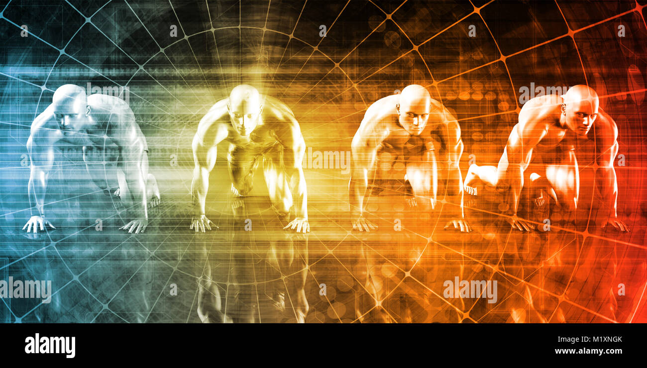 Technology Innovation and Competition Race in Development Stock Photo ...