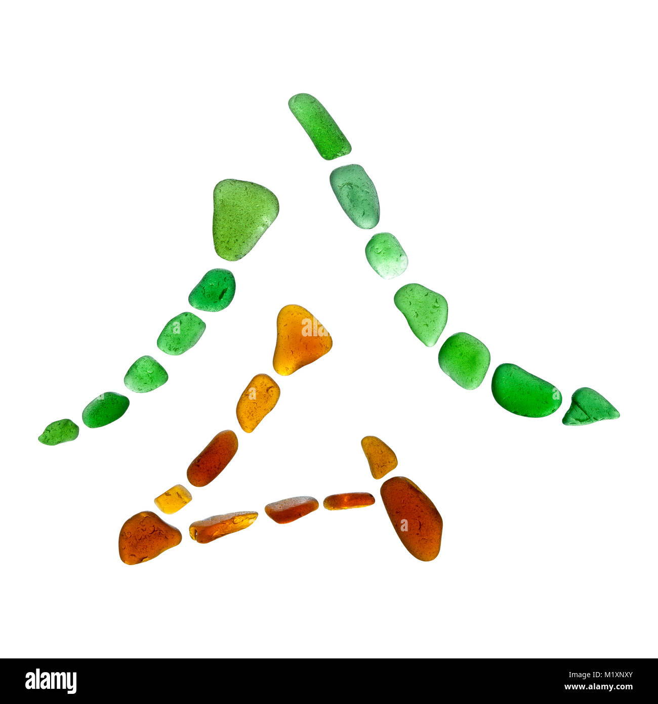 Chinese symbol gong - fair, just made of sea glass on white background ...