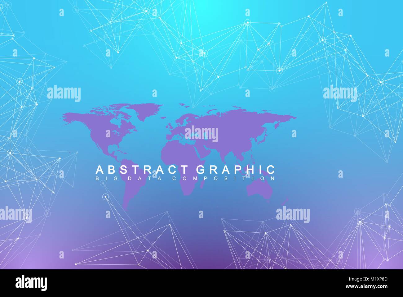 Political World Map with global technology networking concept. Digital ...