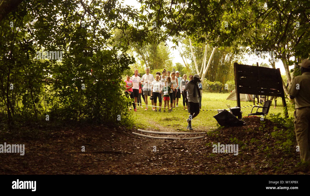 Tourists pictured at Mpaga Forest camp side in Mpigi, Uganda Stock ...