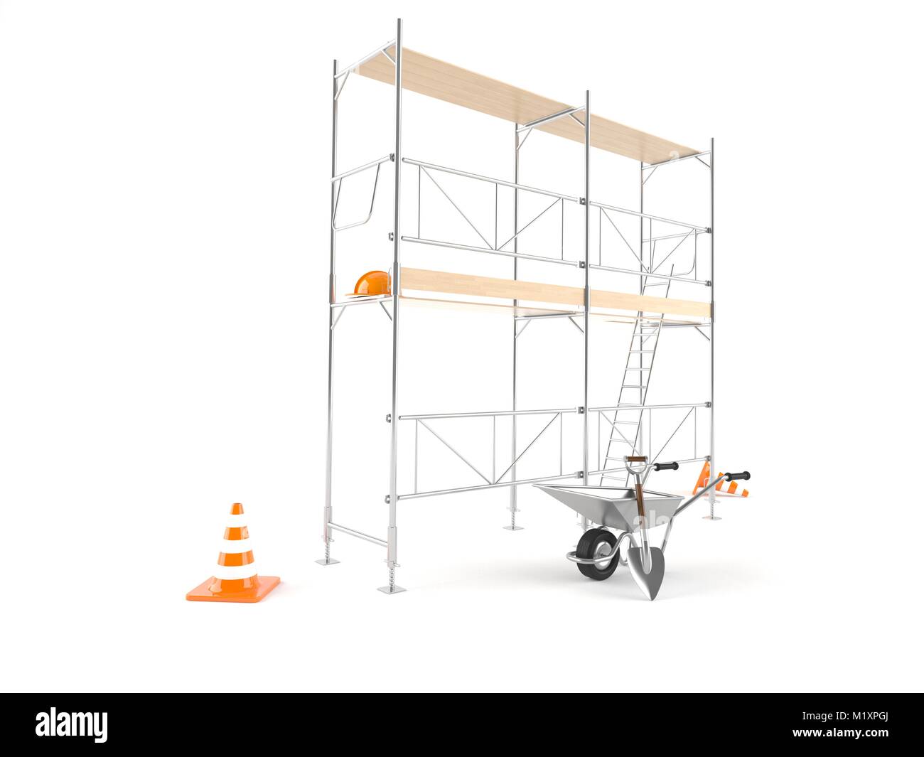 Scaffold isolated on white background Stock Photo - Alamy