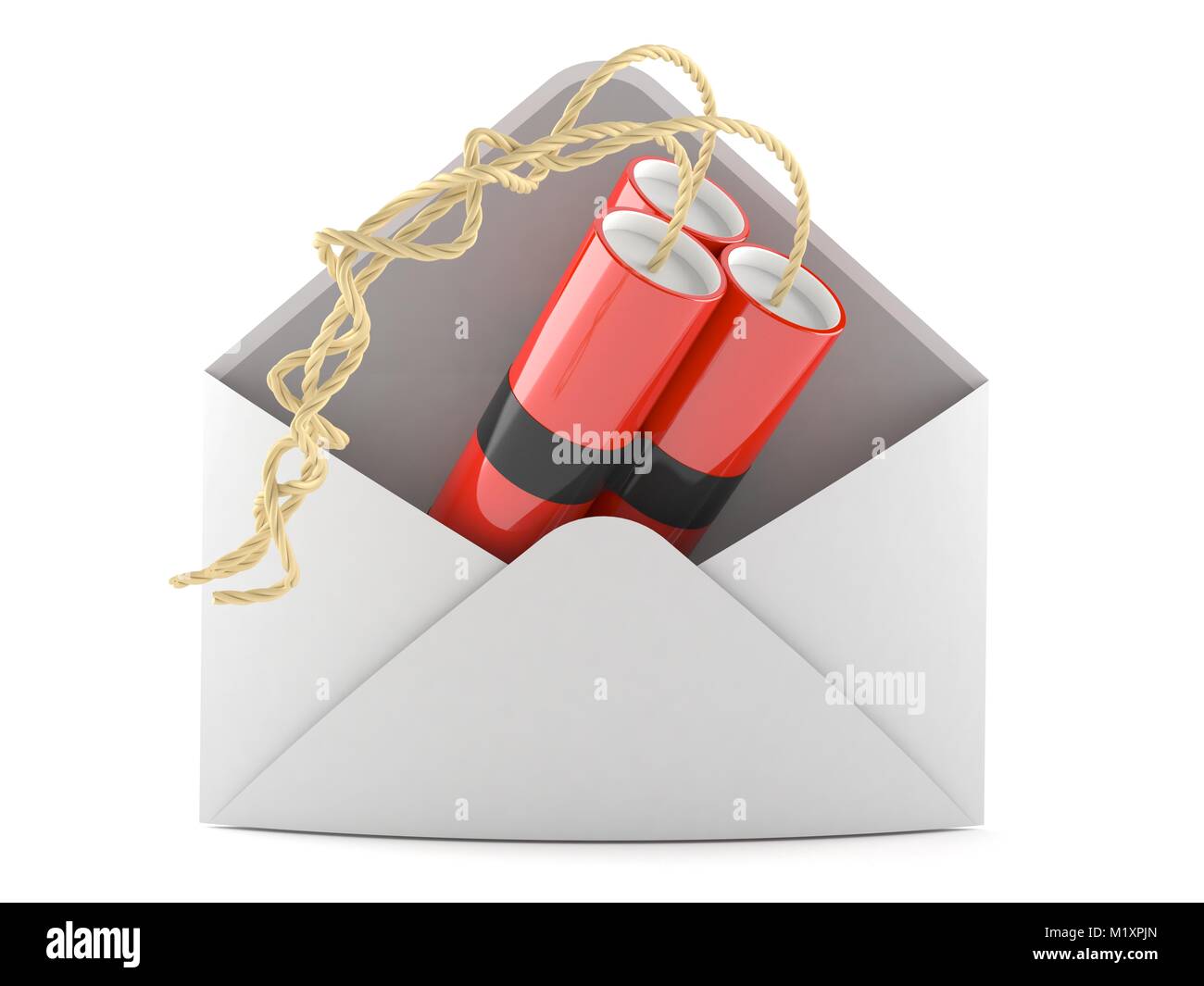 Explosive mail concept isolated on white background Stock Photo - Alamy