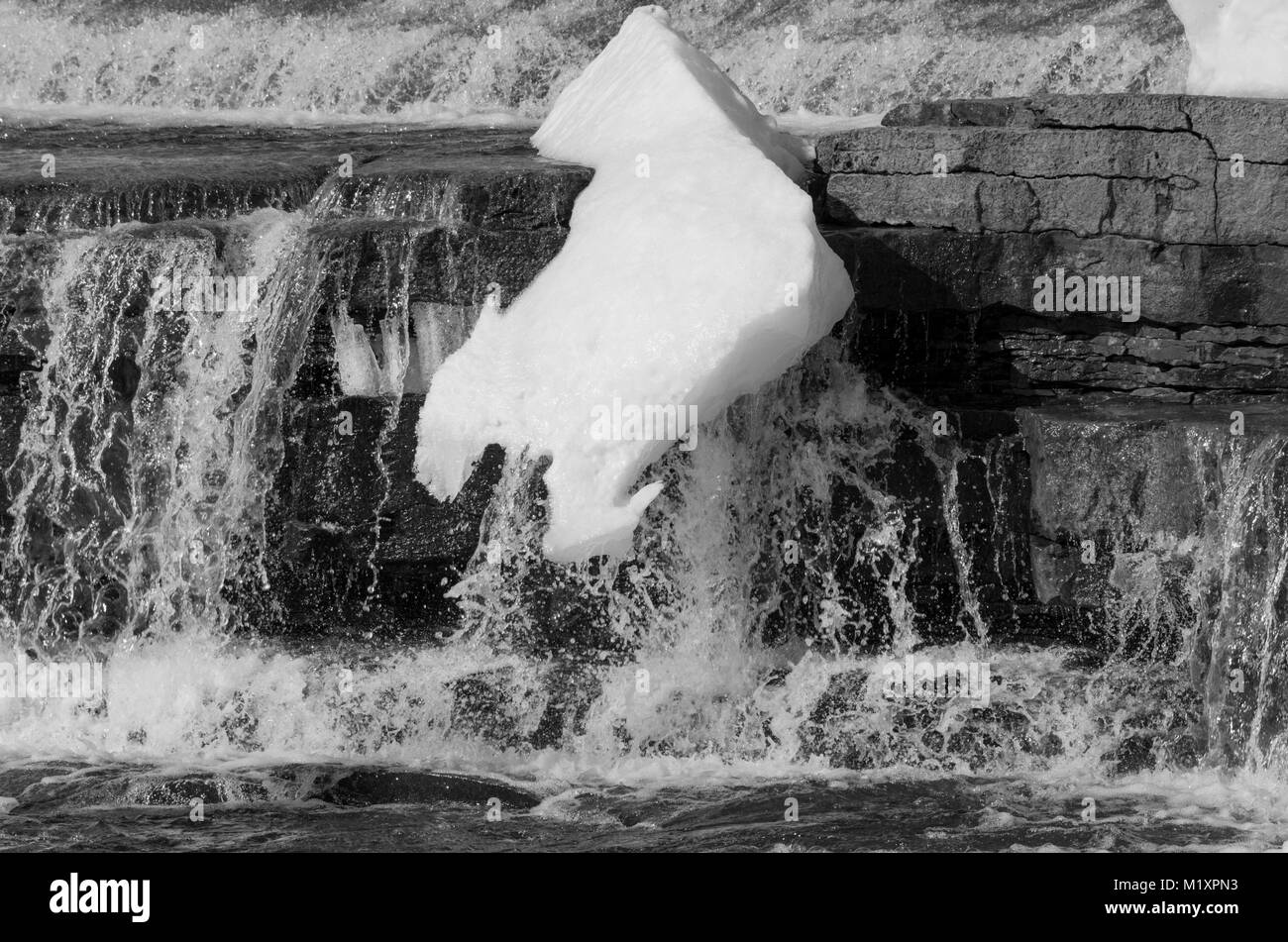 Falling Ice bw Stock Photo - Alamy