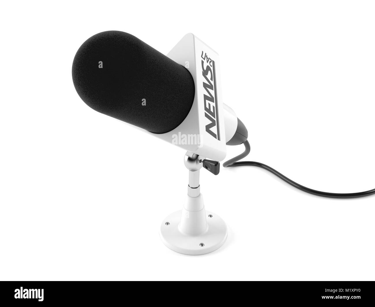 Interview microphone isolated on white background Stock Photo - Alamy