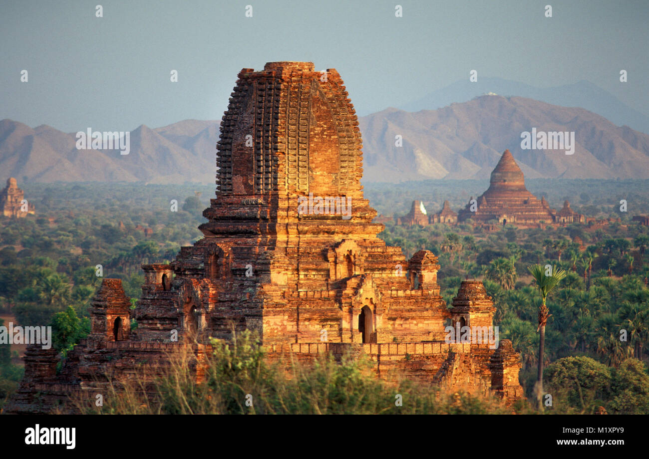 Myanmar. Bagan (Pagan). Buddhist temple complex. View on ancient ...