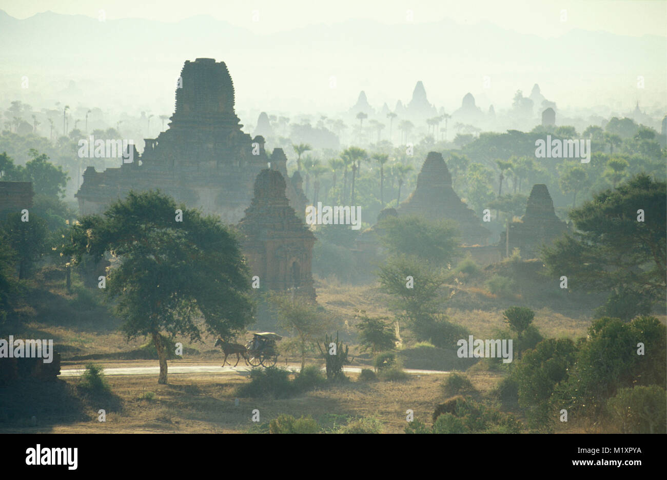 Myanmar. Bagan (Pagan). Buddhist temple complex. View on ancient ...