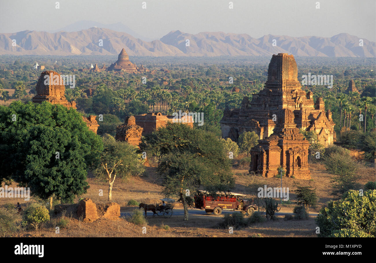 Myanmar. Bagan (Pagan). Buddhist temple complex. View on ancient ...
