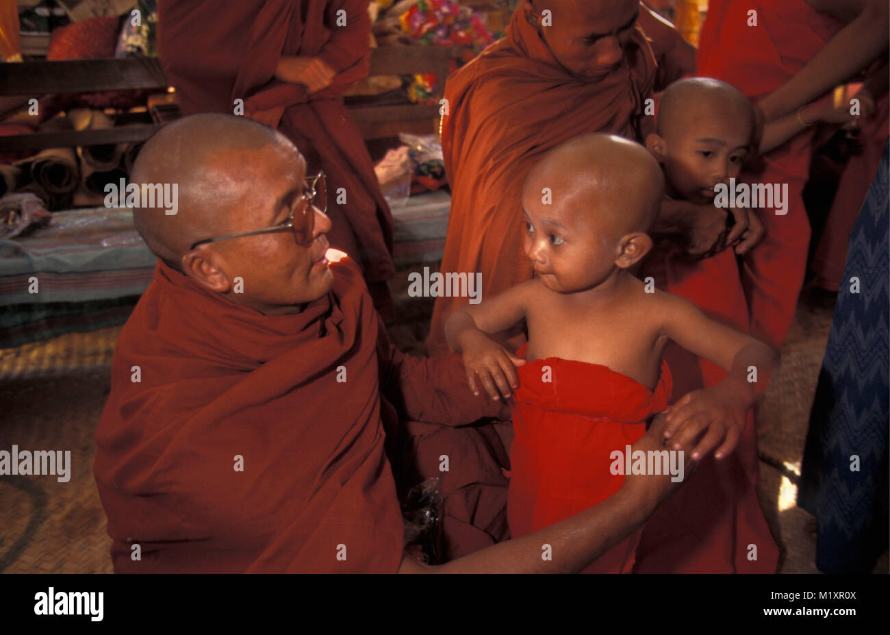 Myanmar (Burma). Mandalay. Shin Pyu festival. Initiation of young boys ...