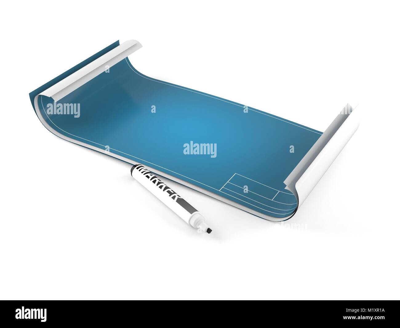 Blueprint isolated on white background Stock Photo - Alamy