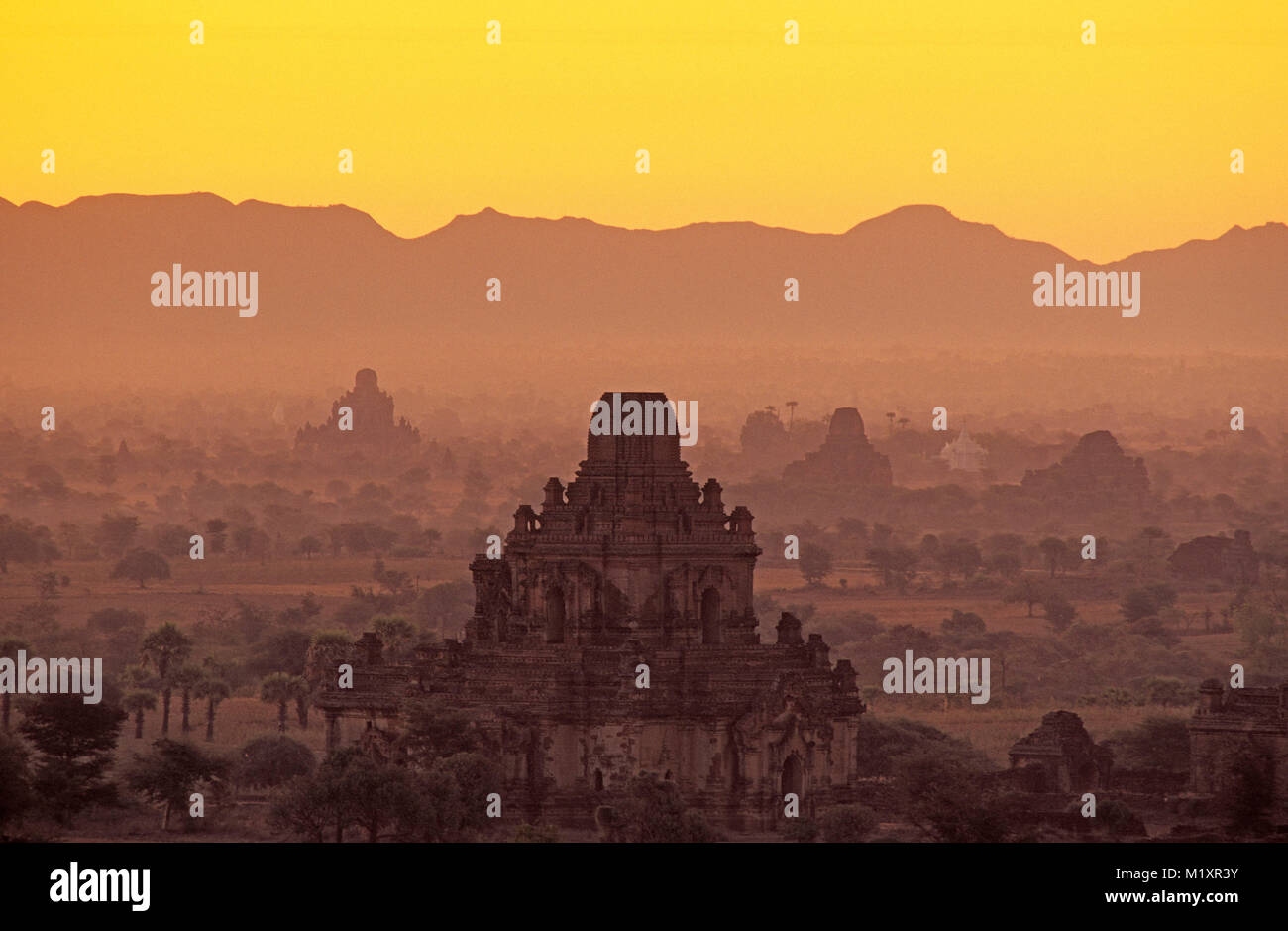 Myanmar. Bagan (Pagan). Buddhist temple complex. View on ancient ...