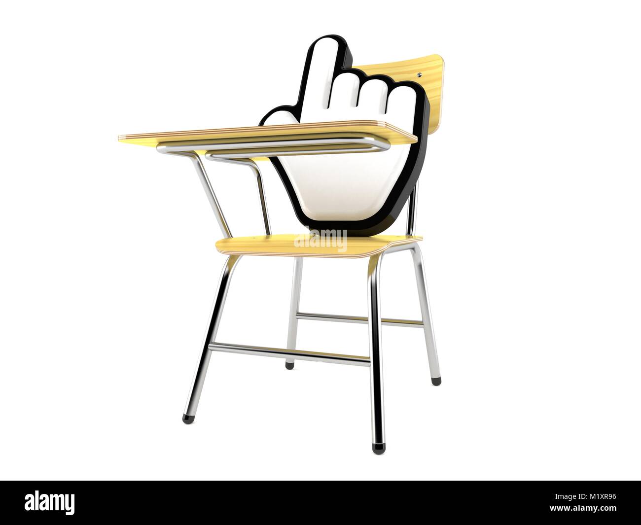 School chair with cursor isolated on white background Stock Photo - Alamy