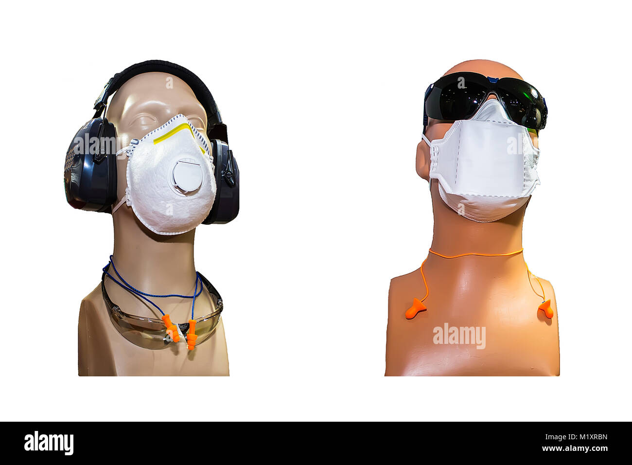 Protective Glass And Mask With Display Dummy Stock Photo - Alamy