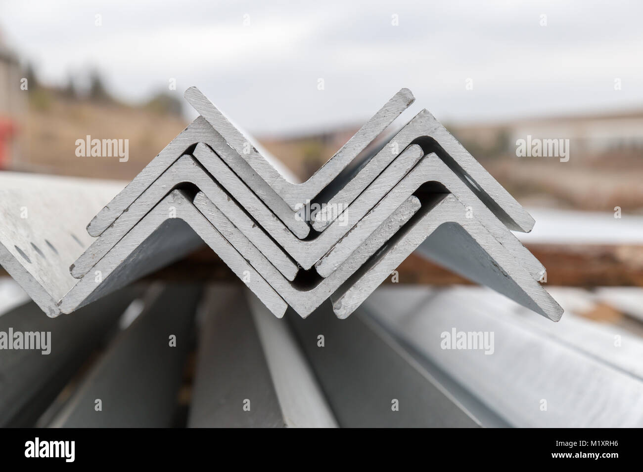 Galvanized steel material in row Stock Photo - Alamy