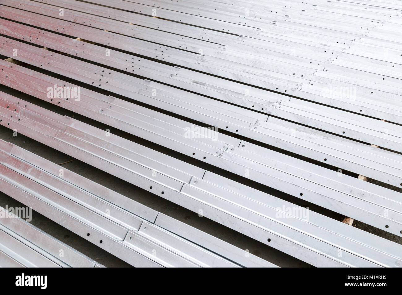 Galvanized steel material in row Stock Photo - Alamy